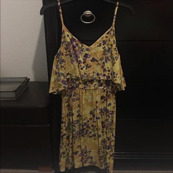 Angie | Dresses | Angie Yellow Floral Flowy Dress | Poshmark